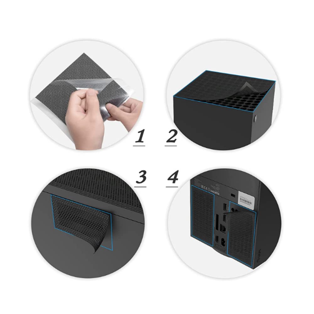 Dust Filter Cover Kit Compatiable for Xbox Series X,Dust Proof Cover for Xbox Series X Dust Filter Cover Top Case Dust Proof Filter Cover (2*proof nets + 4* rocker caps)