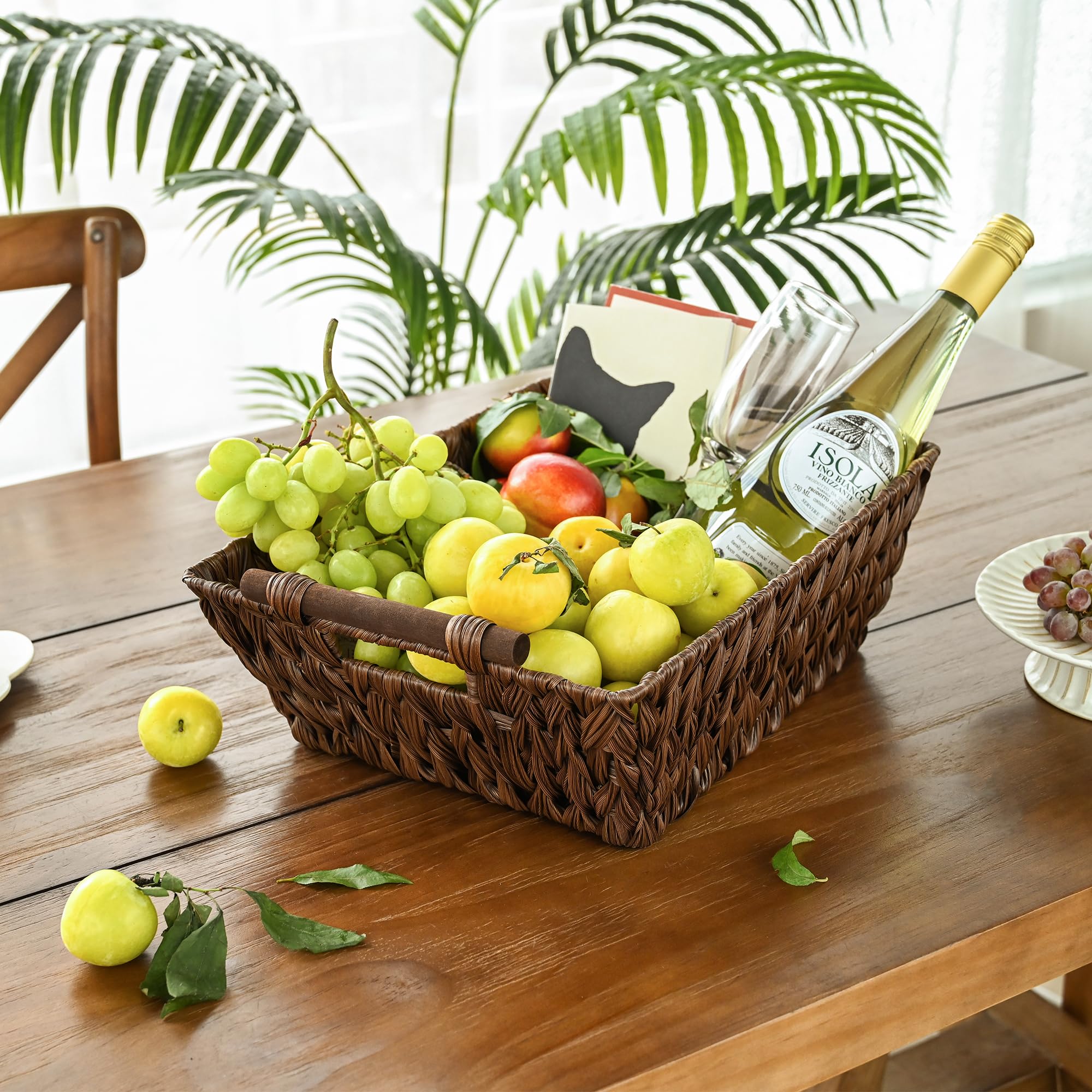 GRANNY SAYS Bundle of 2-Pack Wicker Baskets & 3-Pack Wicker Storage Baskets