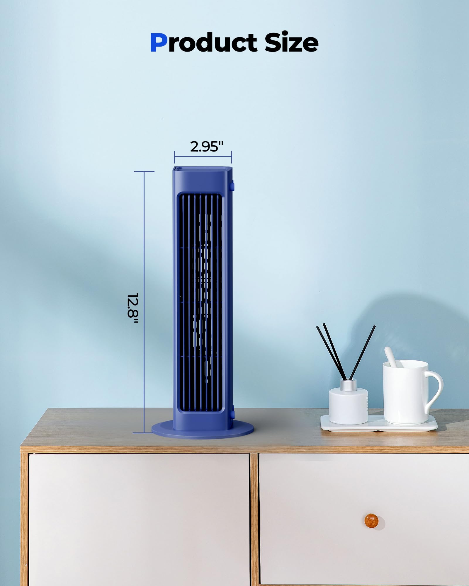 Lygee Desk Fan 3-Speed Oscillating Bladeless Desktop Cooling Fan with Remote, Office Home Bedroom Cooling Companion, Upright Flat-Lying or Wall-Mounted