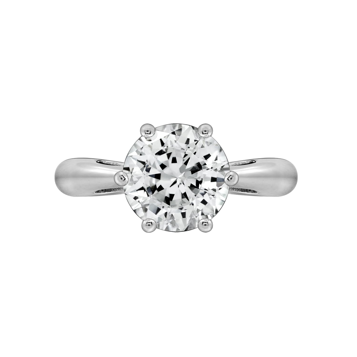 DIAMONBLISS Sterling Silver 100-Facet 2.10 ct tw Cubic Zirconia Ring (10)