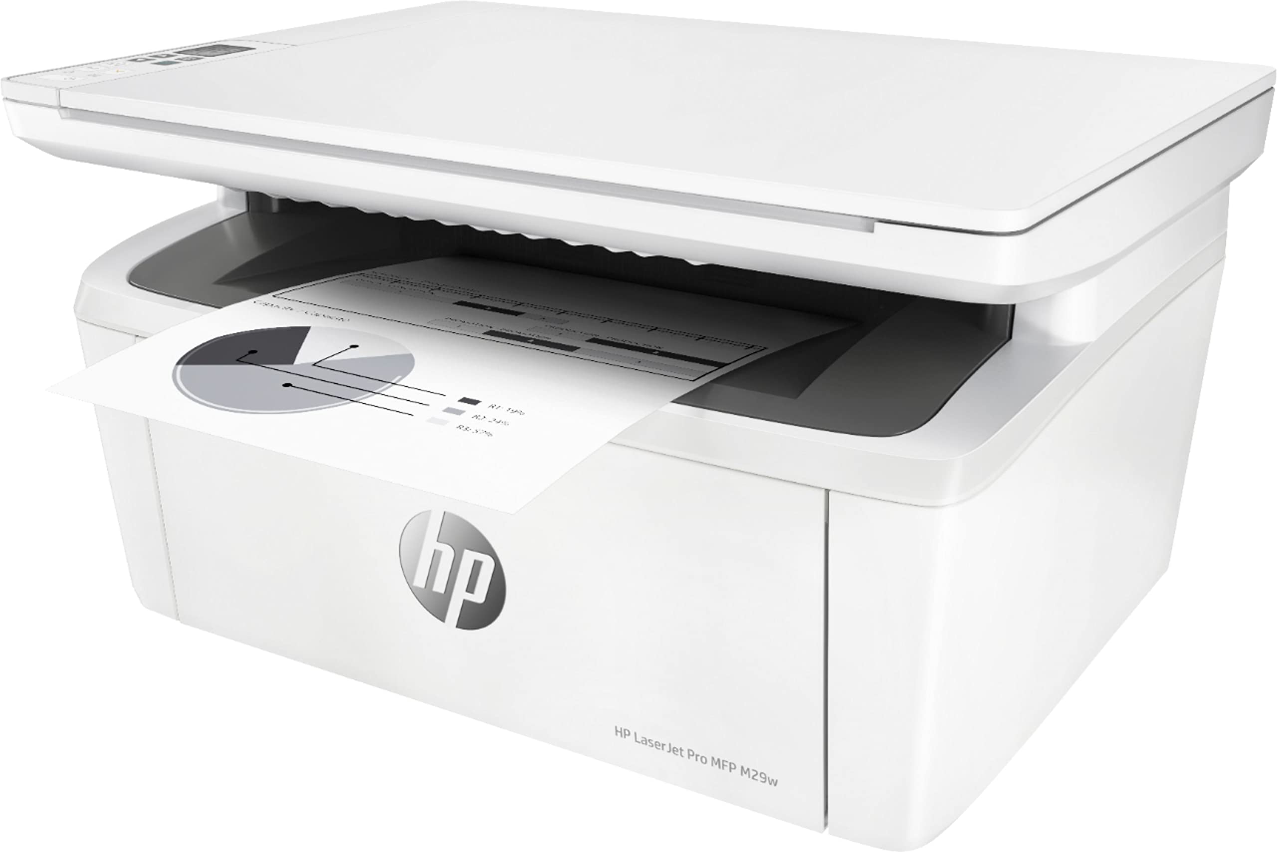 HP Laserjet Pro MFP M29W A All-in-One Wireless Monochrome Laser Printer for Home Office, White - Print Scan Copy - 19 ppm, 600 x 600 dpi, 8.5 x 11.69, Hi-Speed USB, Cbmou External Webcam