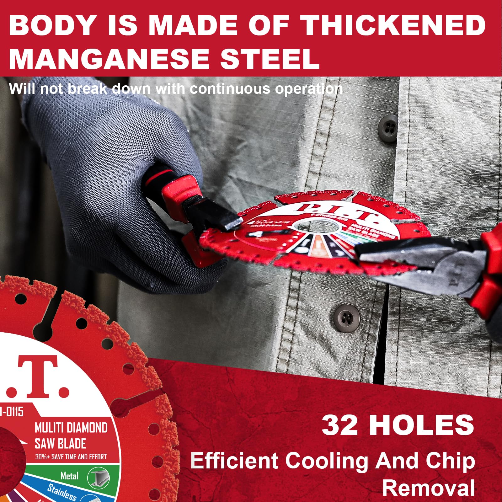 P.I.T. 4 1/2 Inch Diamond Cutting Wheel Metal Cutting Blade for 7/8" Arbor Angle Grinder Cutting Disc with 5000+ Cuts on Metal, Rebar,Sheet Metal,Angle Iron,Stainless Steel,3PCS Cut Off Wheels 