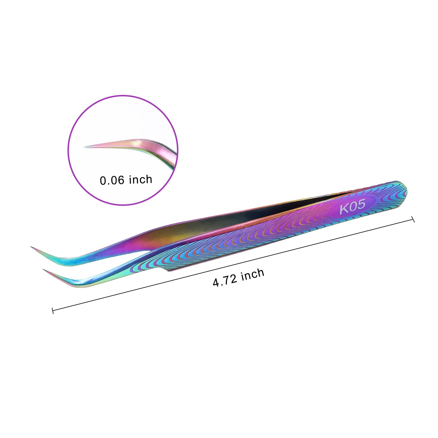 Kolybel Eyelash Extension Tweezers Professional Precision Stainless Steel Lash Extension Tweezers for Mega Volume and Mink Eyelashes Extensions Applying Curved Tips(Color-K05)