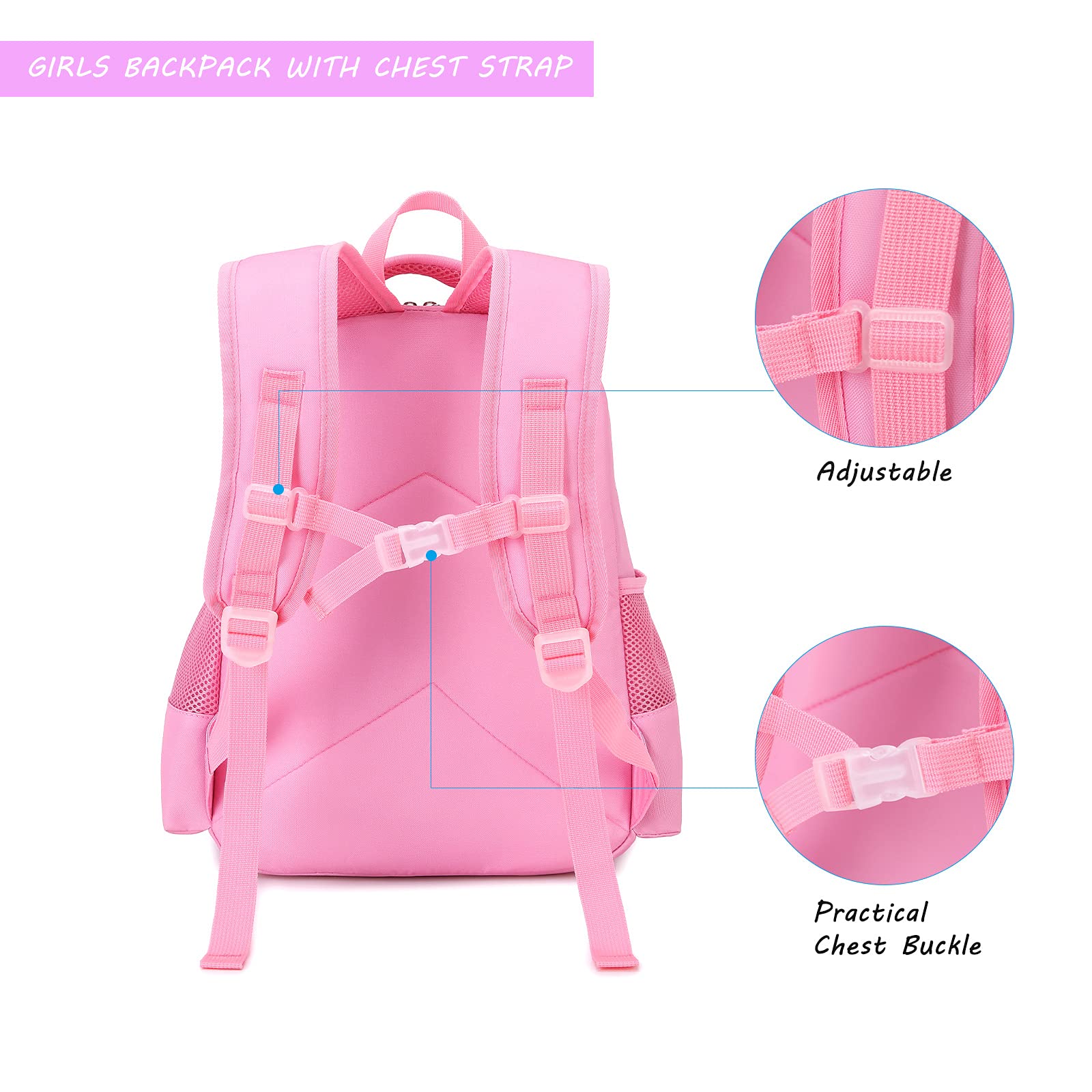 Girls Backpacks, Unicorn Backpack and Lunch Box for Girls, Kids Unicorn School Bookbag Set with Lunch Box and Pencil Case