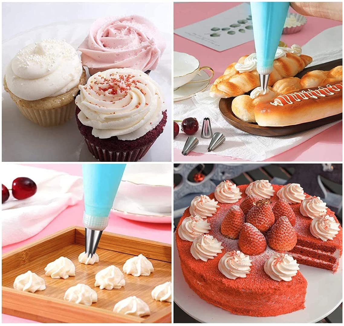 GZMAISULEE Piping Bags and Tips Set for Beginners Cake Decorating Tips for Baking with Pastry Bags and Tips, Icing Tips, Couplers, Icing Bags Ties