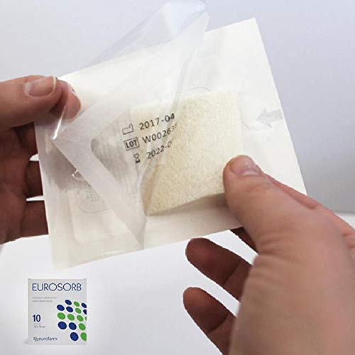 Eurosorb 4 x 8 Inches Ulcer Wound Dressing β High Integrity Calcium Alginate Fibers, Sterile Soft and Highly Absorbent Dressing β 5 Pieces