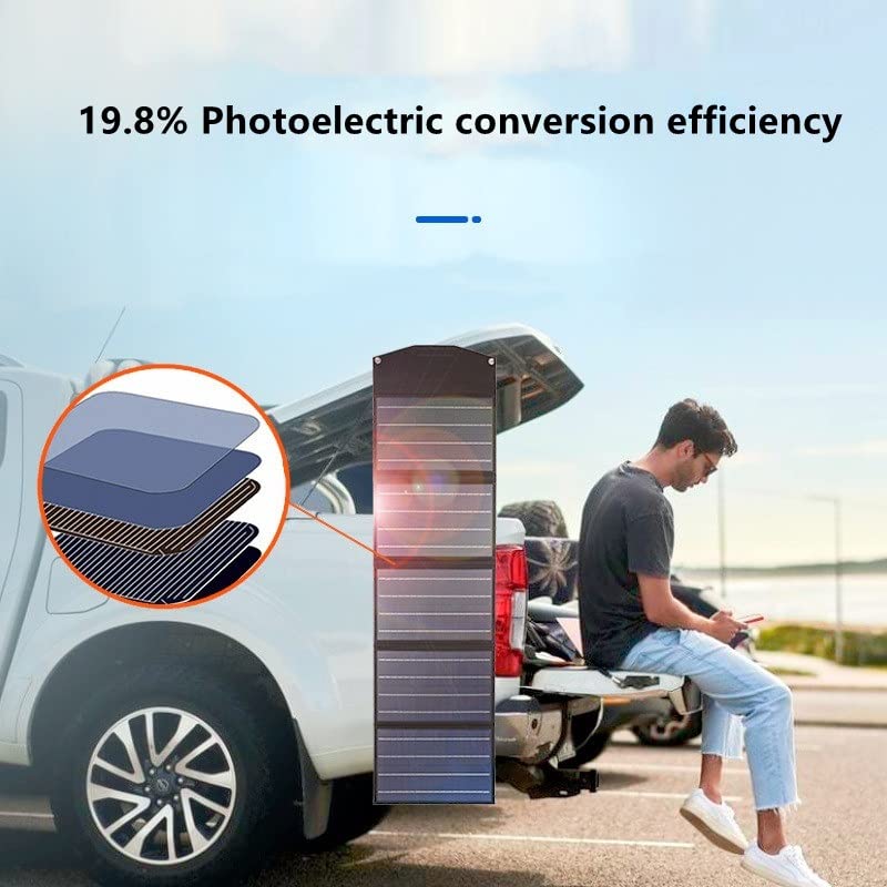 DHAEY 60W/80W/100W Portable Solar Panel(Dual 5v USB with 18v DC Output) Monocrystalline Solar Charger Foldable Solar Panel Bag for Laptop, Portable Generator, 12v Car, Boat, RV Battery etc. (Size : 6