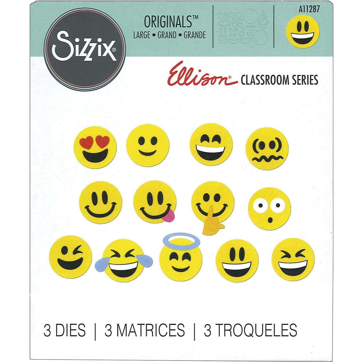 Ellison Education Sizzix Originals Die Set - Emojis (3 Die Set) (A11287)