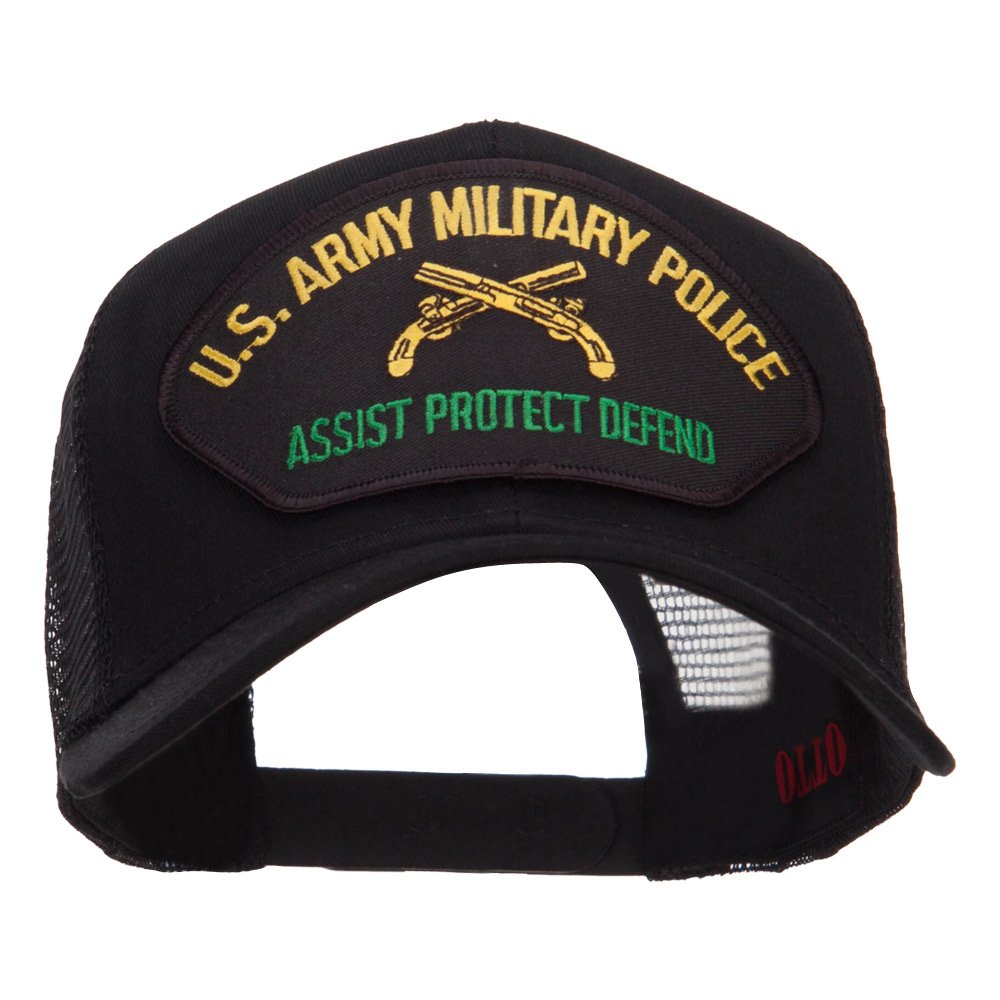 e4Hats.com US Army Military Police Patched Mesh Cap - Black OSFM