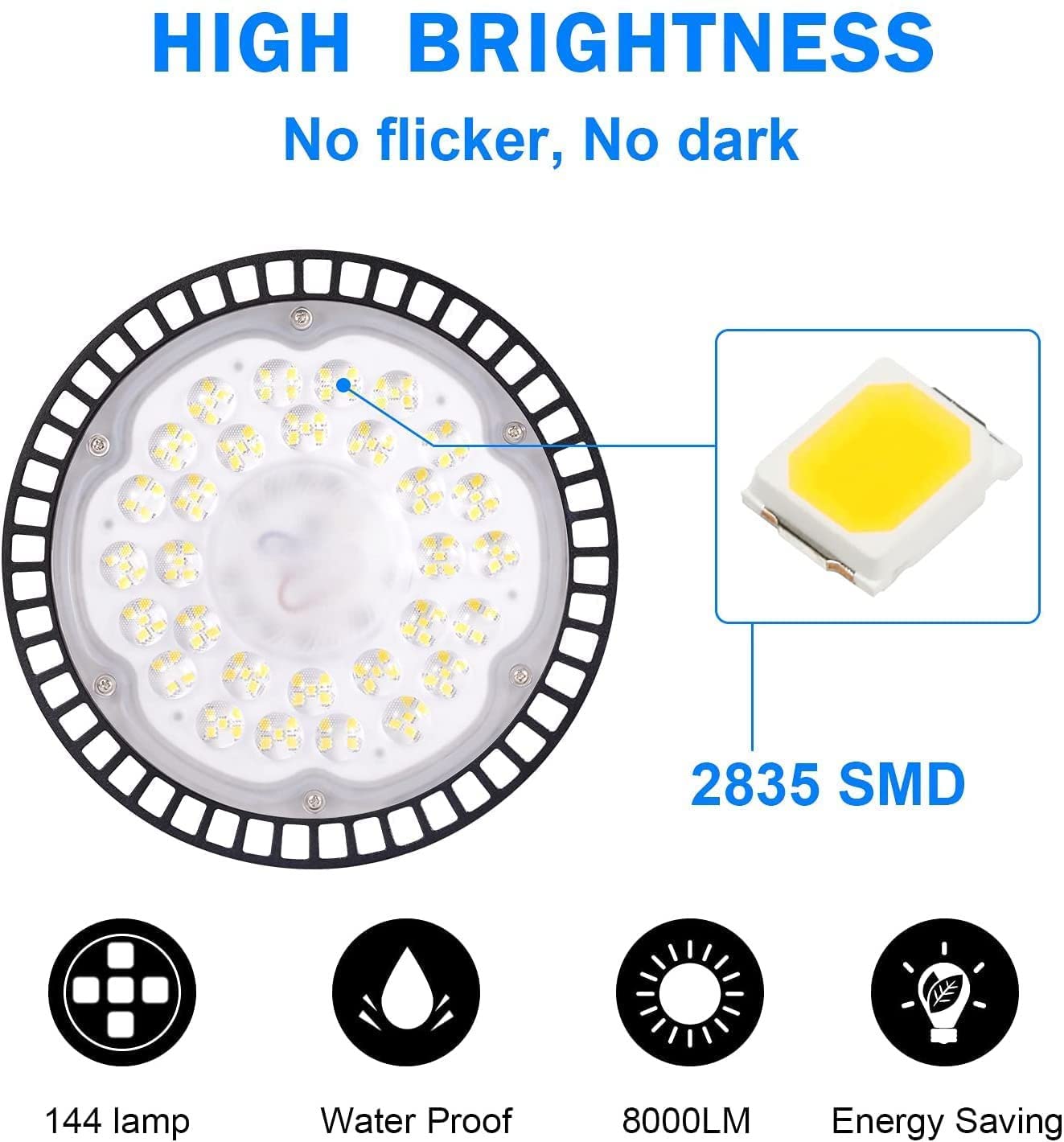 UTOMDORS UFO LED High Bay Light - 200W 16000lm Shop Light for Garage Lights Ceiling Led Super Bright 6500K,for Workshop, Warehouse, Factory, Work, Space, Commercial Lamp Lighting Fixture