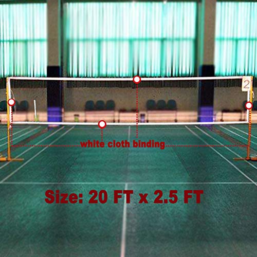 DOURR Badminton Tournament Net with Rope Cable (20 FT x 2.5 FT) (with Nylon Rope Cable)