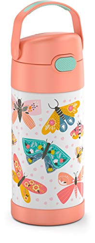 THERMOS FUNTAINER F4101 Stainless Steel Kids Bottle, 12 Ounce, Butterfly