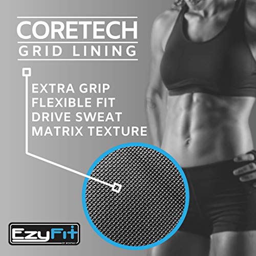 MONTAVI EzyFit Waist Trimmer Premium Exercise Workout Ab Belt for Women & Men Adjustable Stomach Trainer & Back Support, Black Blue Trim Fits 24-42"