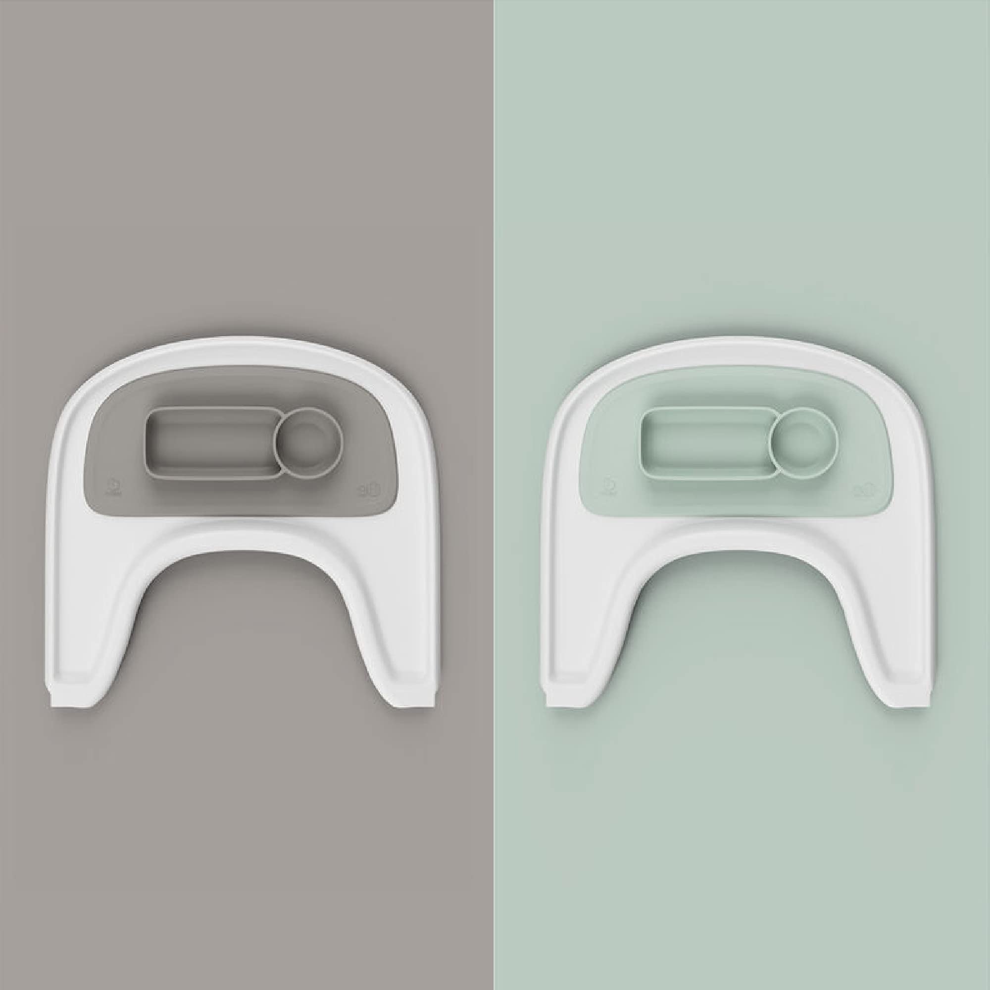 ezpz by Stokke Placemat, Soft Grey - Fits Stokke Tray for Tripp Trapp - Helps Prevent Messy Mealtimes - Durable, Convenient, Dishwasher & Microwave Safe - 100% Silicone