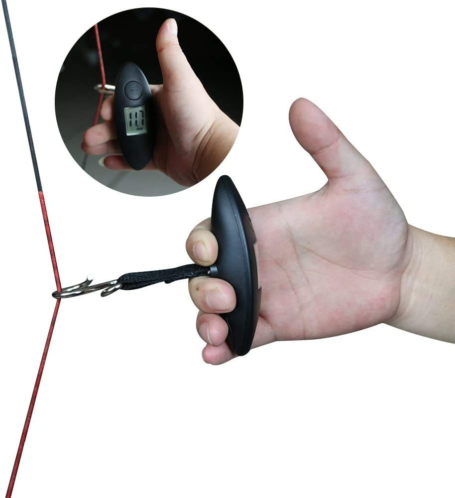 e5e10 Bow Pounds Lbs Measuring Bow Up to 88 Pound Digital Bow Scale Instrument Test Tool Led for Recurve/Long Bow Hunting