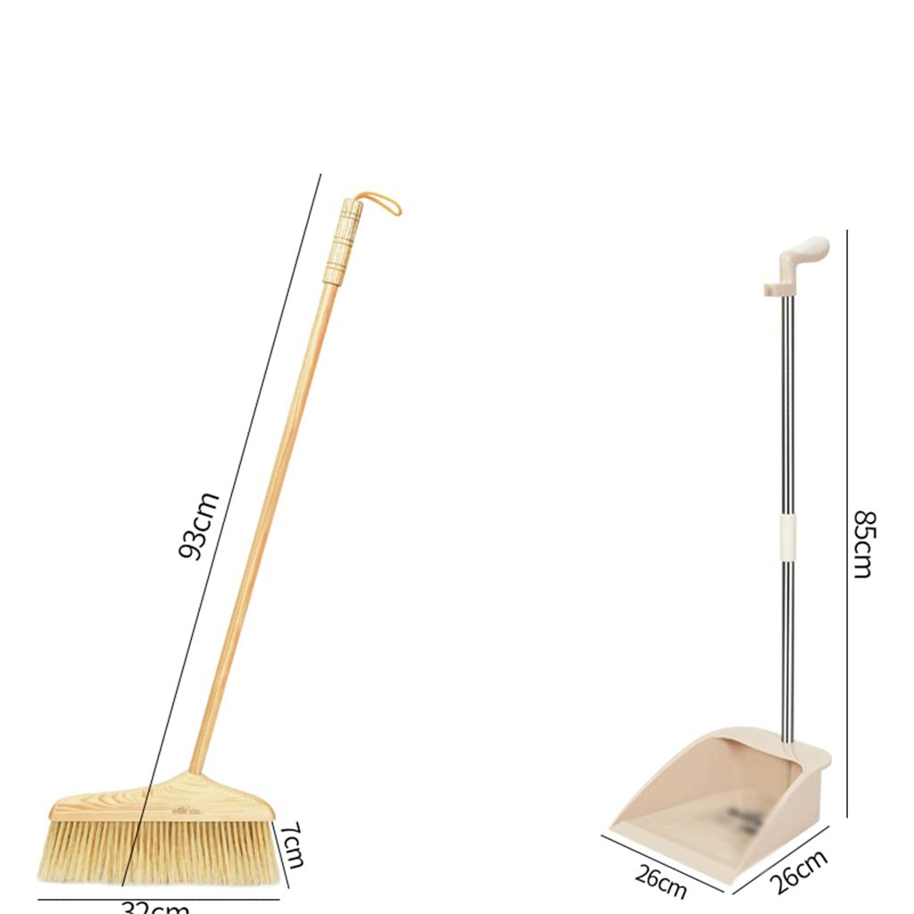 LYSLDH Sweeping Broom, Pig Bristles, Broom And Dustpan Set, Household Wiper, Broom Combination, Soft Hair Broom