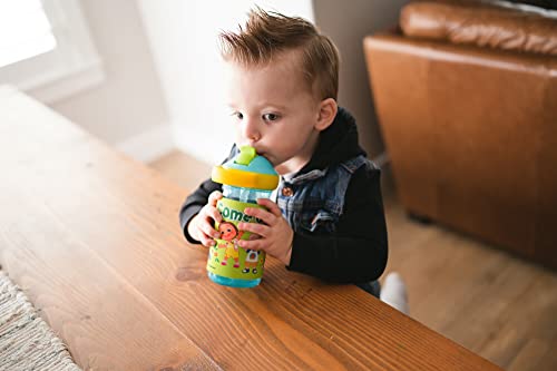 The First Years Chill & Sip Cocomelon Kids Water Bottle - Insulated Toddler Straw Cups with Flip Top and Protective DropGuard - 12 Oz - Ages 24 Months and Up