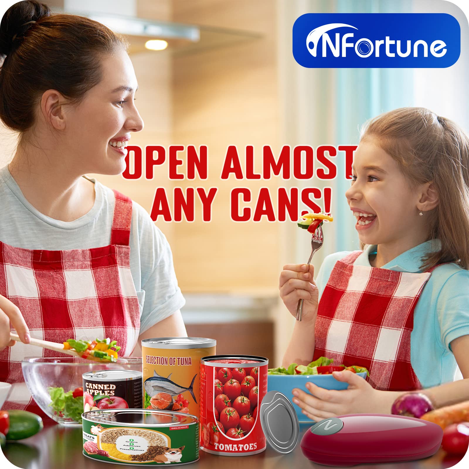 Electric Can Opener for Kitchen, Hands Free Can Opener with Smooth Edges Safe Battery Operated Operation, Automatic Can Opener for Kitchen Arthritis and Seniors,Best Kitchen Gadget for Almost Size Can