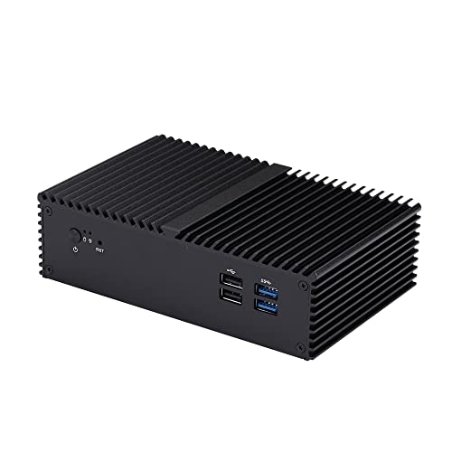 InuoMicro 5G Business Pc G6412L4 Intel Celeron J6412, 2.0Ghz 16GB DDR4 64GB SSD with WiFi, 4 LAN, Router Firewall Proxy WiFi Access Point Small Business Desktop Home Firewall Device