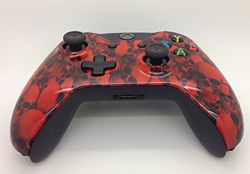 E-MODS GAMING Xbox One Original Hydro Dipped Big RED Skull Controller Shell Mod - Front Shell