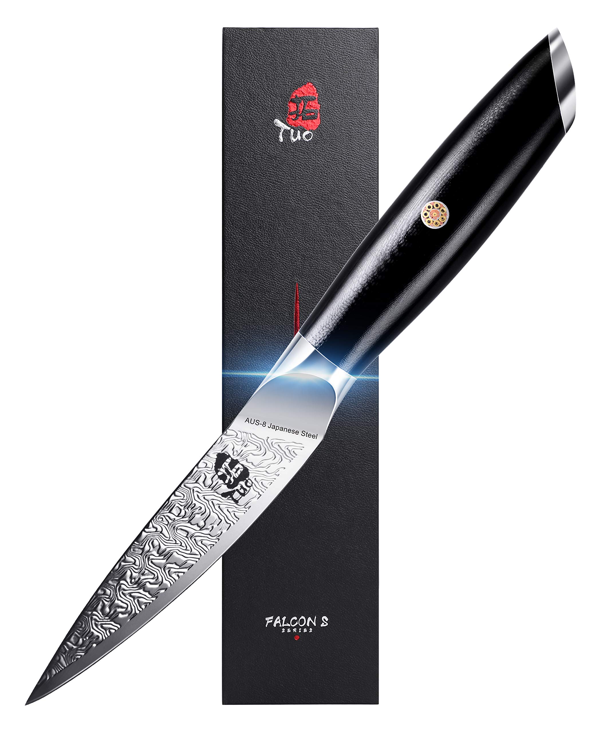 TUO Cleaver Knife, 6.5 inch Meat Cleaver Knife, Vegetable Cleaver Razor Sharp, Nakiri Knife Forged AUS-8 Japanese Stainless Steel, G10 Handle with Gift Box, Falcon S Series