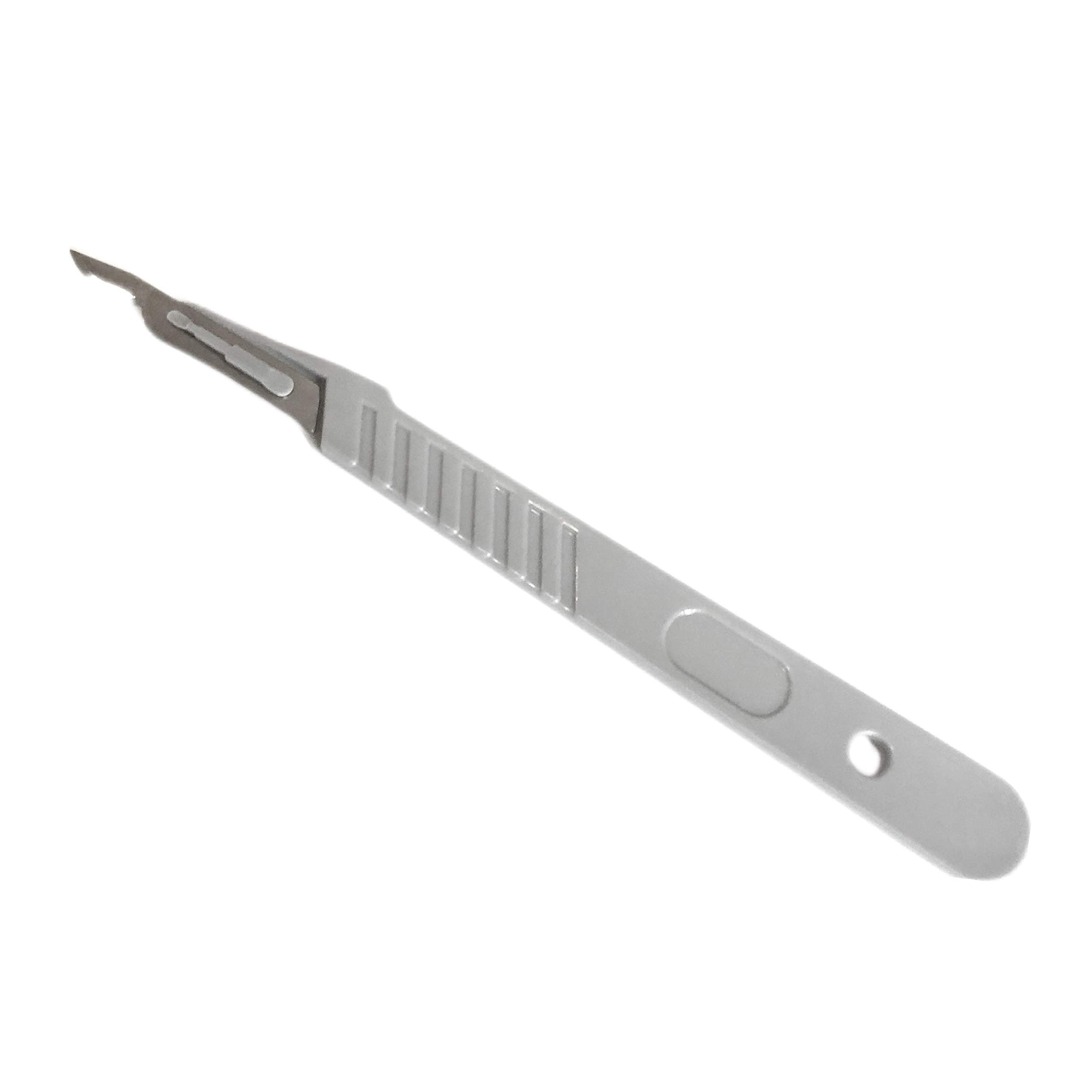 Edu-Labs Lab Disposable Scalpels, High-Carbon Steel Blades, Plastic Handle Individually Foil Wrapped, Box of 10 (15C)