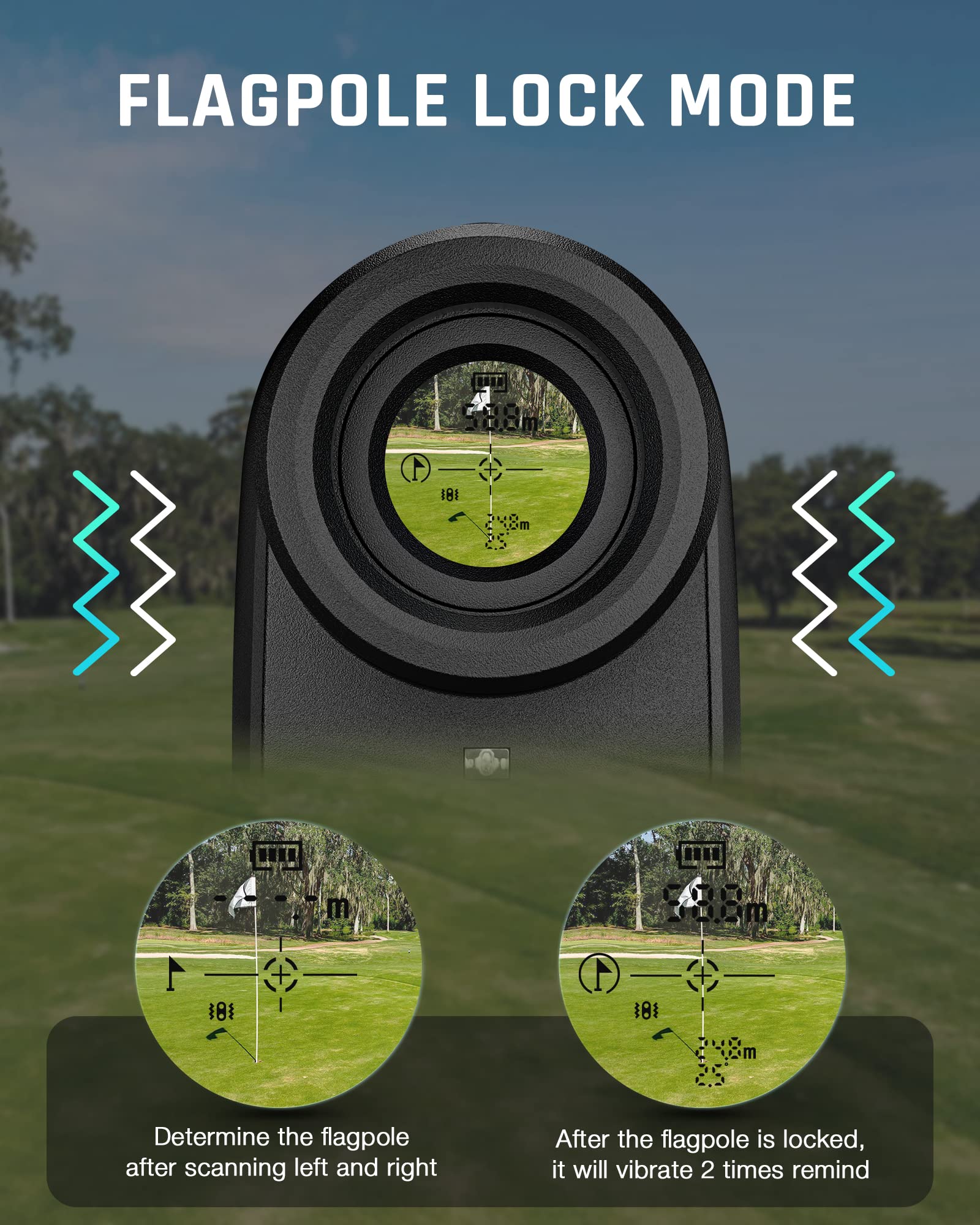 Golf Hunting Rangefinder + 12x42 HD Binoculars Green