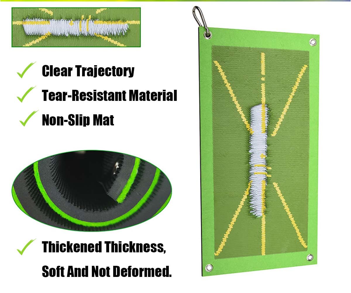 Golf Mat Kit, Golf Training Mat for Swing Detection, Golf Hitting Mat for Path Feedback, Golf Practice Mats That Shows Swing Path, Golf Swing Trainer, Golf Training Aid for The Best Hit Analysis