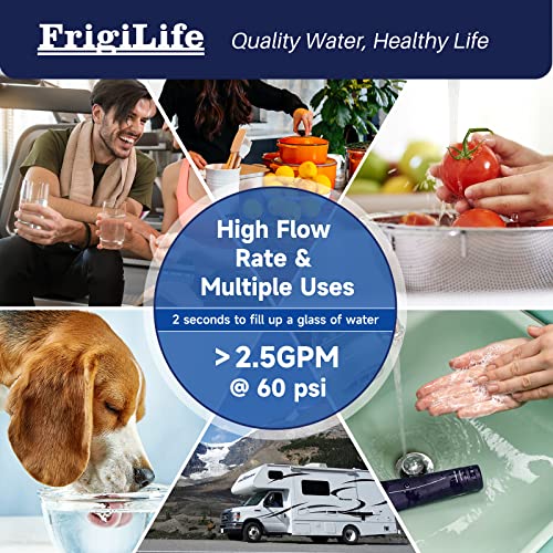FrigiLife Ultra High Capacity Under Sink Water Filter System, 22K Gallons, Direct Connect, Removes 99.99% Chlorine, Large Particles, Bad Taste and Odor, NSF Certified