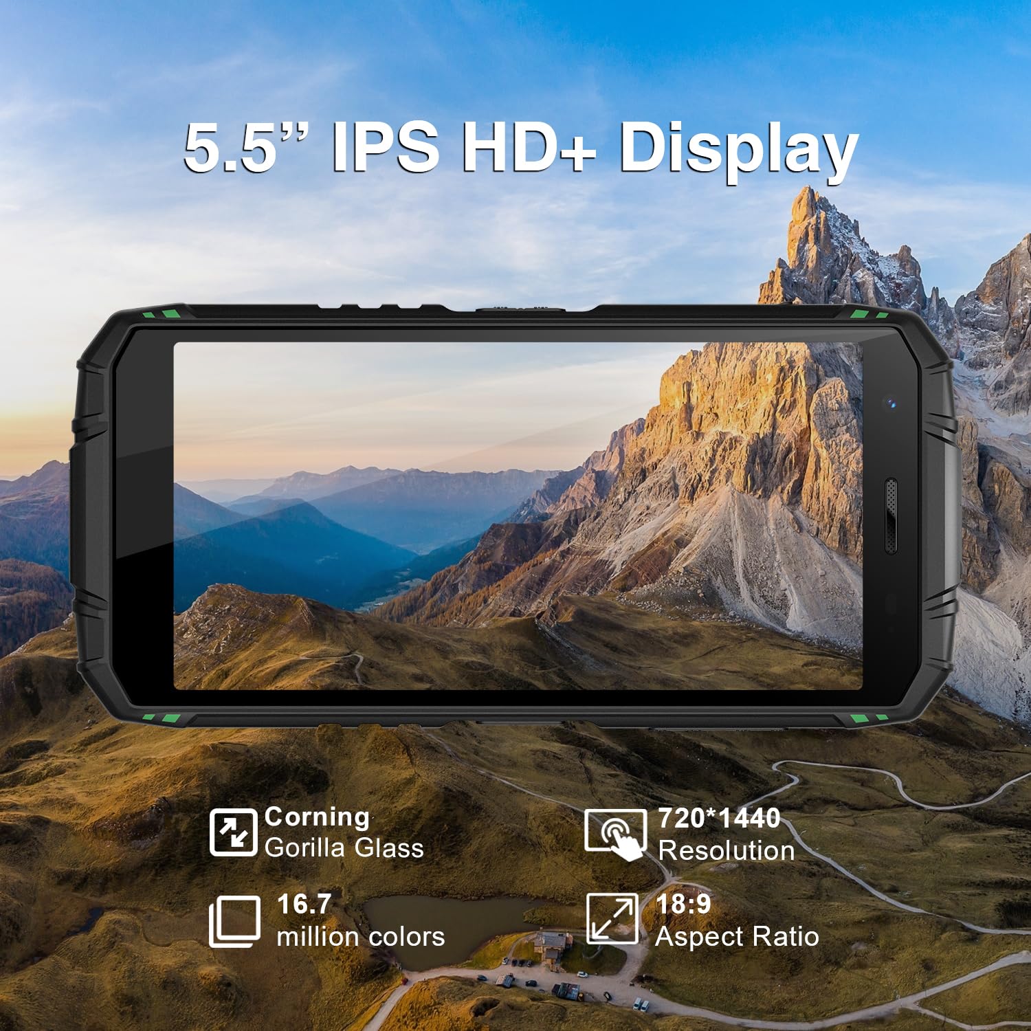 DOOGEE S41T Rugged Smartphone Unlocked 2024,6300mAh Battery,8GB+64GB,4G Dual Sim Rugged Phone,Android 13 Phone,13MP Camera,IP68 Waterproof Cell Phone,Face Unlock,NFC/T-Mobile,GREEN