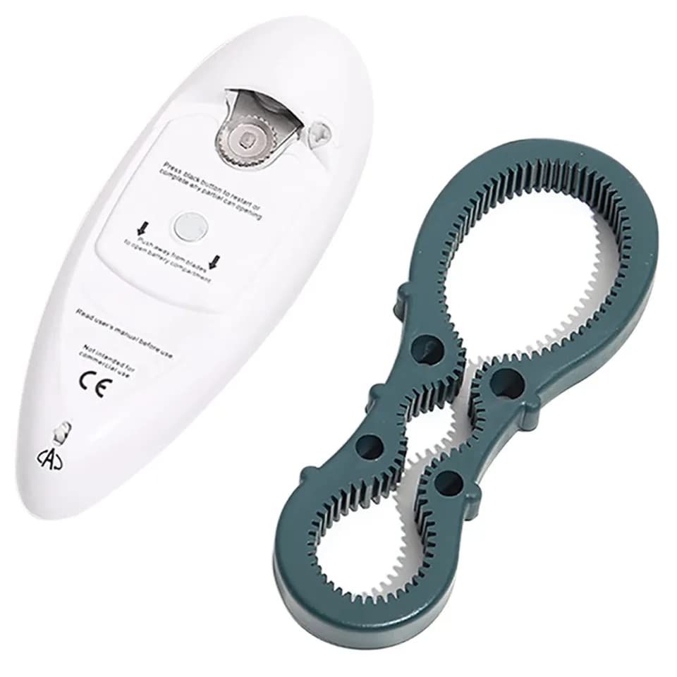 Electric Can Opener + FREE Bonus Gripmate Jar Opener included, Automatic, Smooth Edge, Home Kitchen Gadgets Tool, One Touch Can Opener for Kitchen, Two AA batteries required (not included)