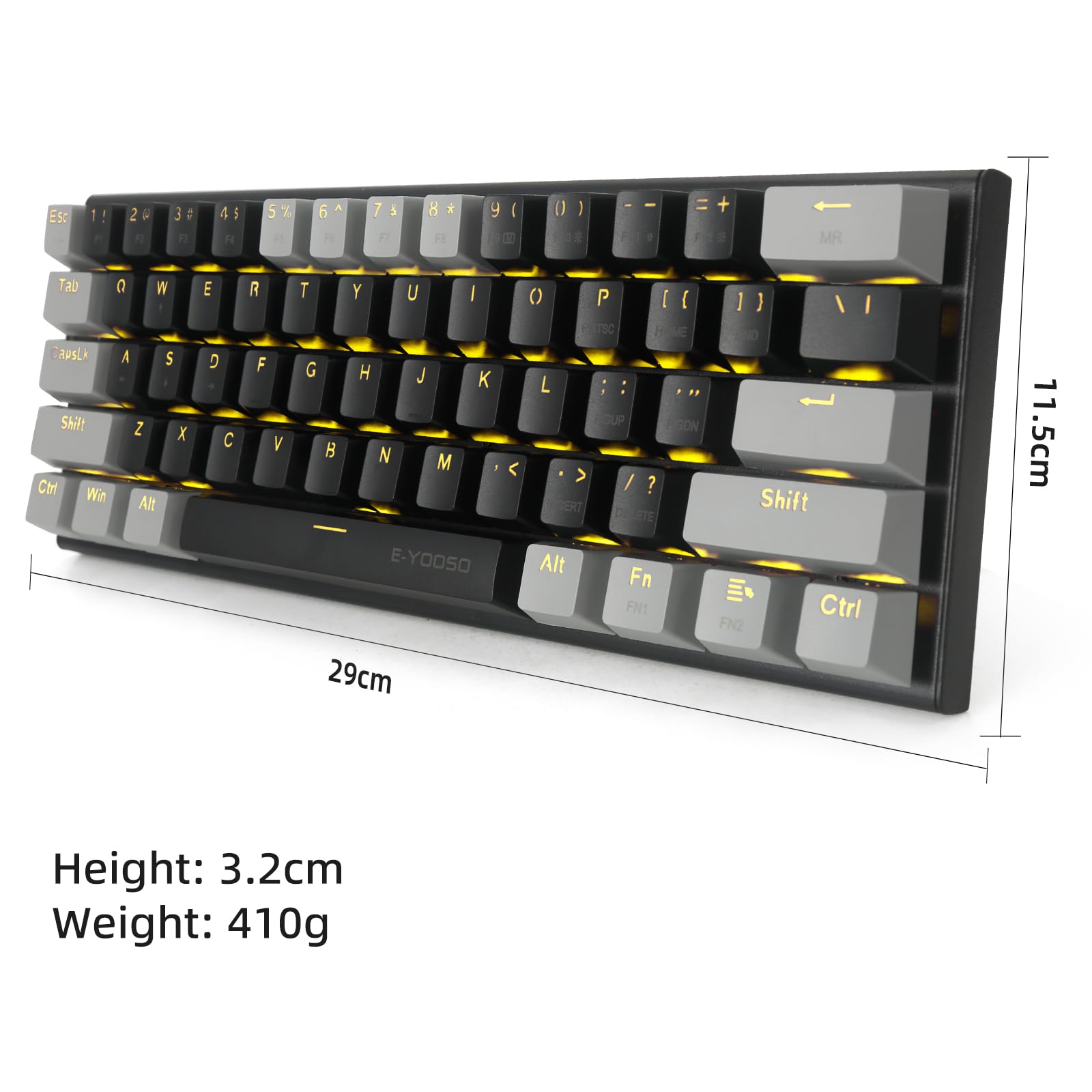 E-YOOSO 60% Mechanical Gaming Keyboard Rainbow Backlit 87 Keys, Z77 TKL Mechanical Keyboards for Laptop Desktop PC - Brown Switch, Pink