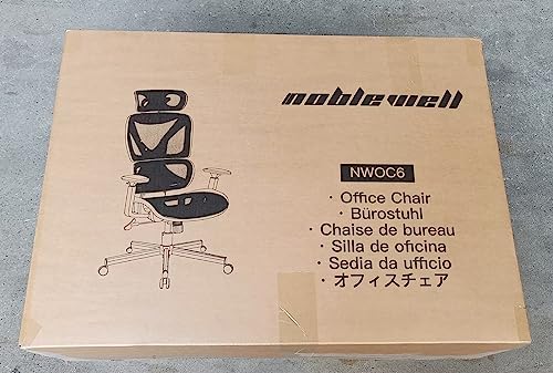 NOBLEWELL Ergonomic High Back Mesh Chair for Office Computer with Lumbar Support, 3D Armrest, Double Backrest and Adjustable Headrest