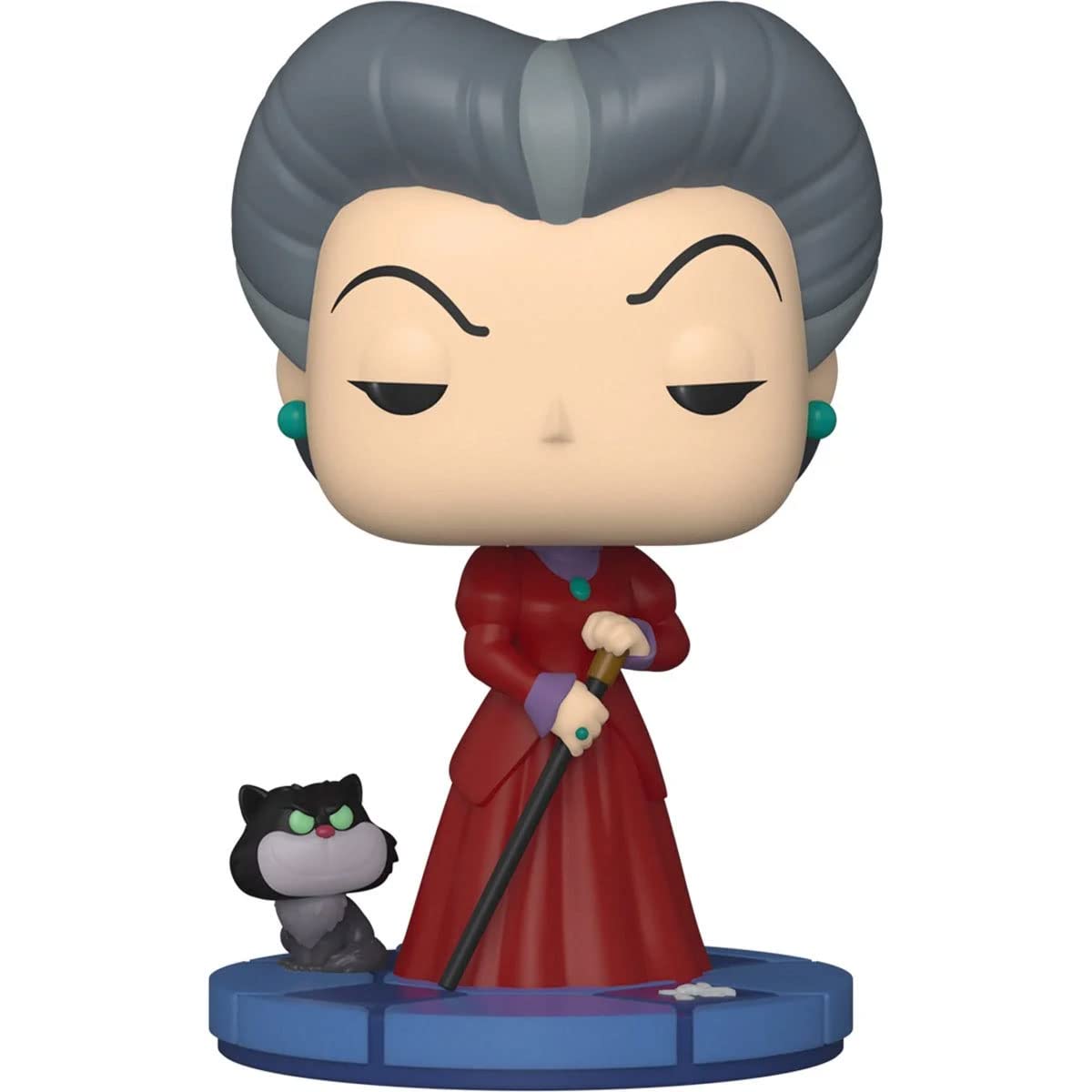 Lady Tremaine Funko Pop with Protector Bundle – Includes Funko Pop! Disney: Villains - Lady Tremaine #1080 Pop with Blue Salamander Emporium Plastic Protector Case