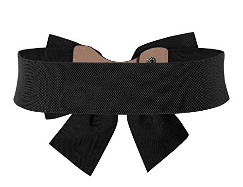 MUXXN Womens Summer Casual Waistband Retro Bowknot Buckle Belts (Black S)