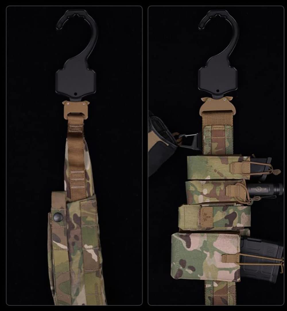 Tactical Belt Hanger Closet Belt Organizer Belt Holder, Belt Storage for Men or Women Best Way to Hang Quick Release Buckle Belts (Black 2pc)