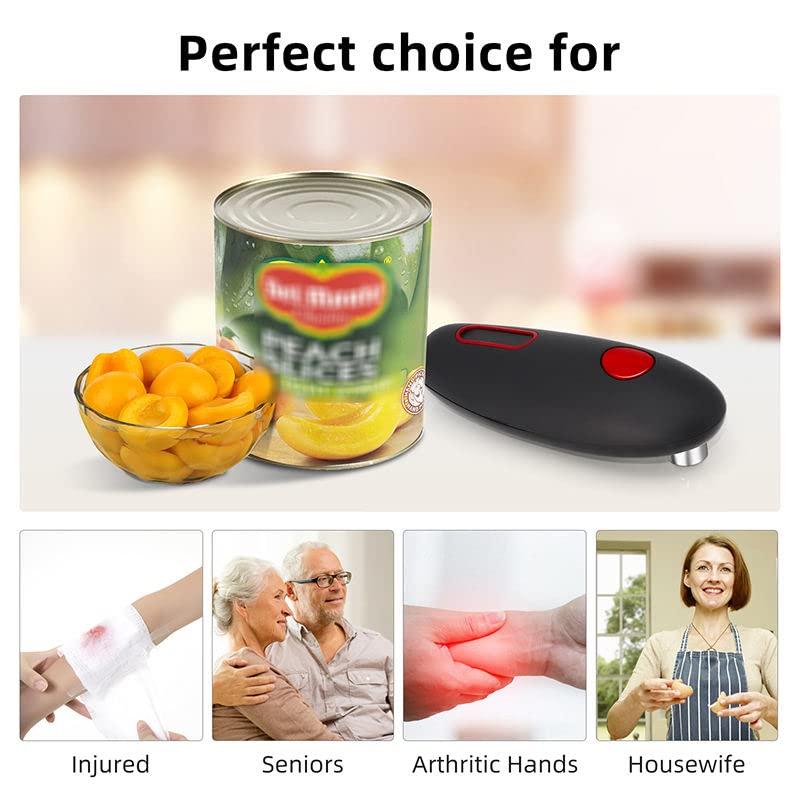 Electric Can Opener One Touch Electric Jar Opener No Sharp Edge Kitchen Gadget Battery Operated Kitchen Gifts for Arthritis and Seniors