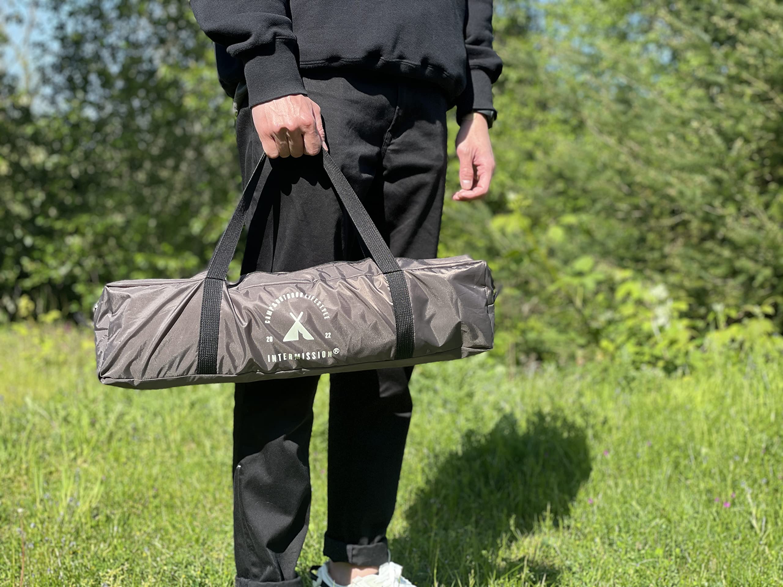 Intermission Camping Tarp and Pole Kit, 10 * 10ft, Waterproof, Lightweight for Camping,Camping tarp with Poles,Waterproof Camping tarp, Backpacking, Outdoor, Picnic, Sunshade,Ultralight Aluminum Pole