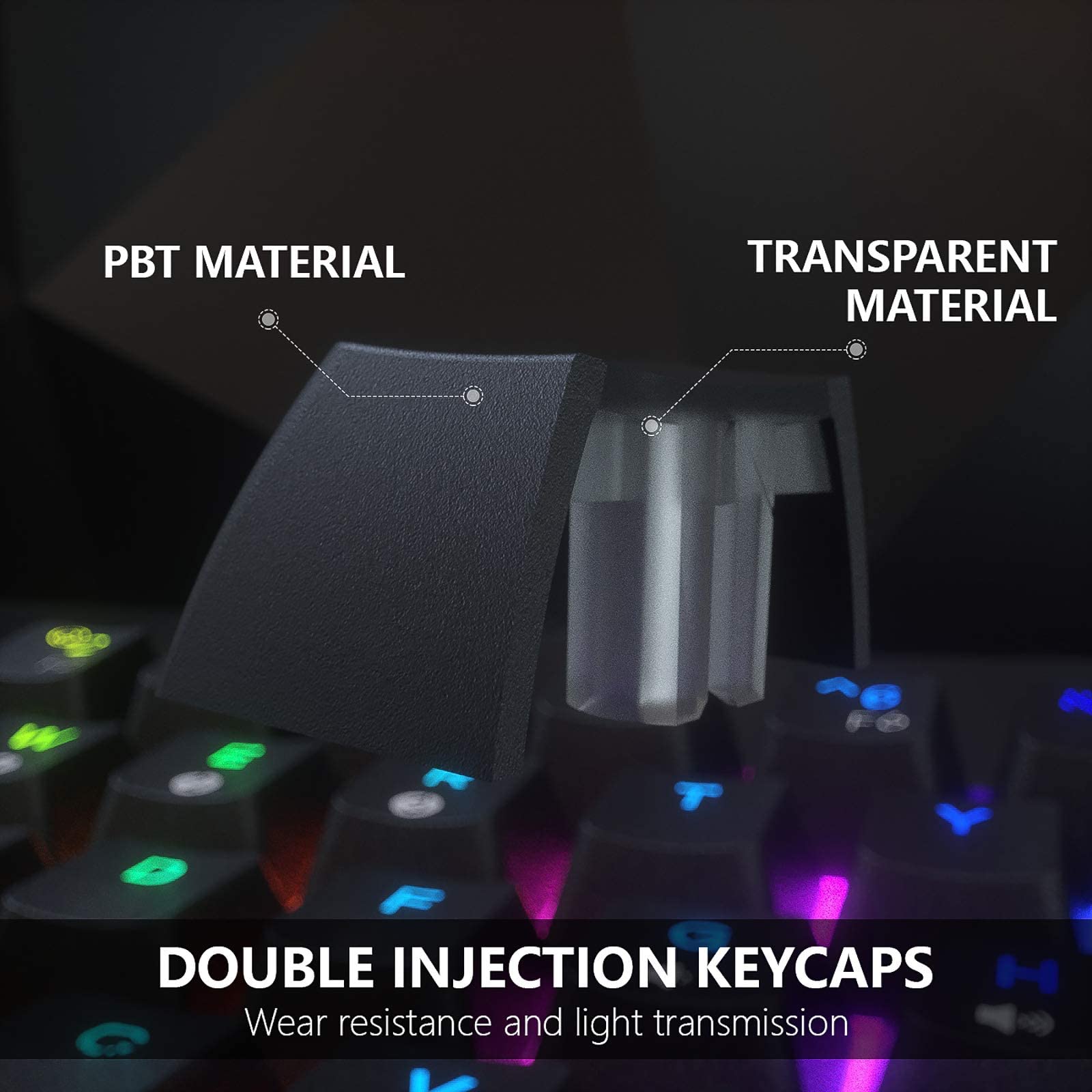 DIERYA DK61E 60% Mechanical Gaming Keyboard, RGB Backlit Wired PBT Keycap Waterproof Type-C Mini Compact 61 Keys Computer Keyboard with Full Keys Programmable (Gateron Optical Red Switch)