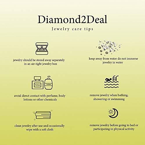 Diamond2Deal 10kt Yellow Gold Princess Diamond Bridal Wedding Engagement Ring Band Set 1/2 Cttw