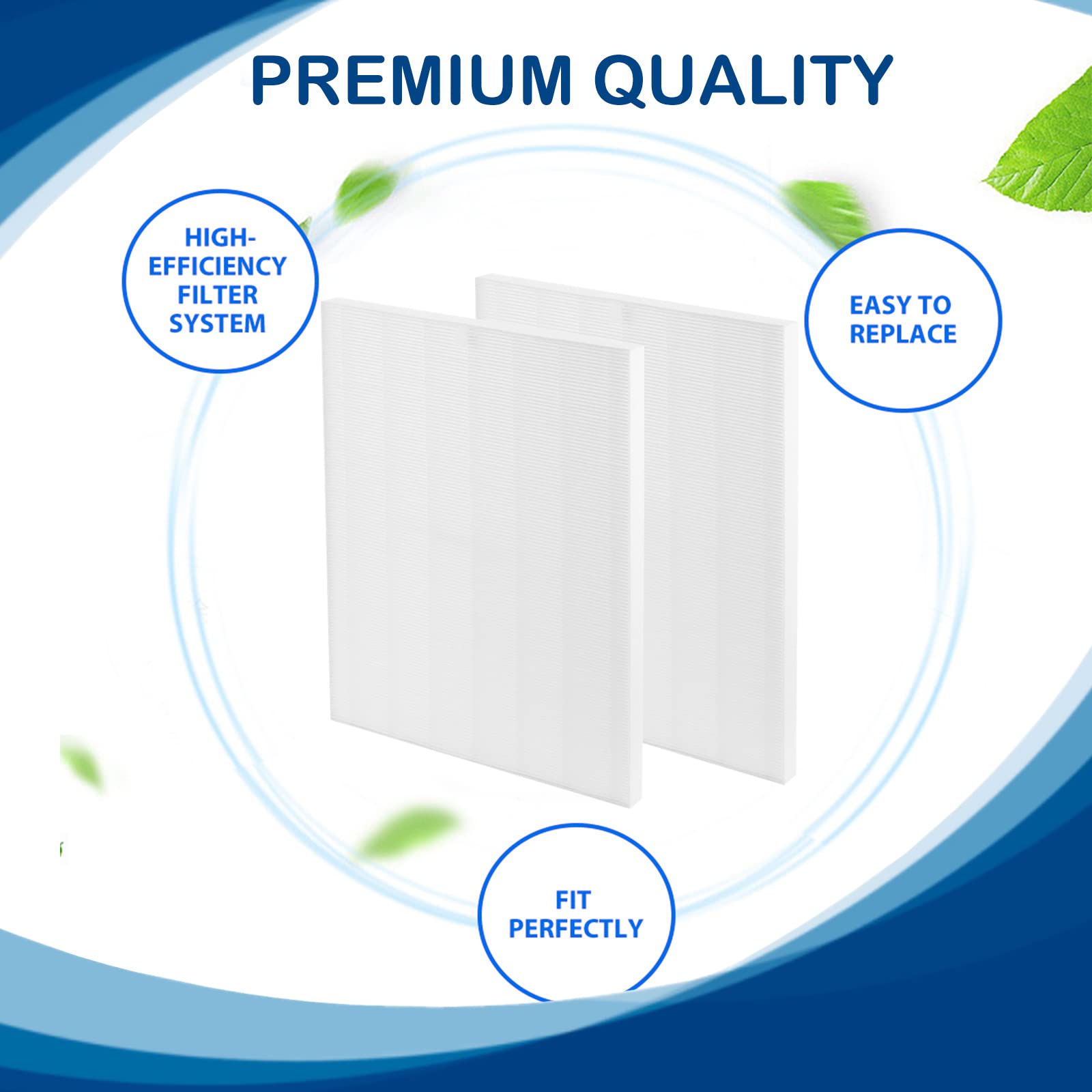 Fizerneer 115115 Size 21 Replacement Filter A Compatible with Winix C535 C909, Winix PlasmaWave 5300, 6300, 5300-2, 6300-2, P300 Plasma wave Air Cleaner Purifier, True HEPA Filter Only 2 Pack