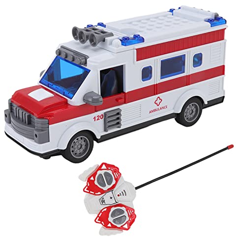 KUIDAMOS Remote Control Ambulance, Simulation Flexible RC Ambulance High Speed for Beach for Grass for Dirt