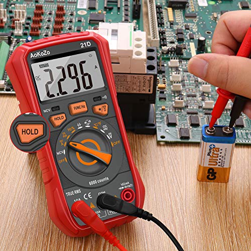 Digital Multimeter Tester,AoKoZo 21D Electrical Voltmeter Tester,Volt Multi Meter,6000 Counts ,TRMS
