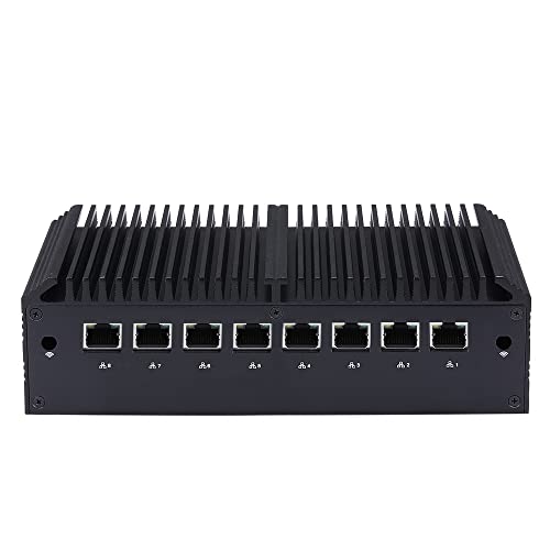 InuoMicro Mini Desktop Pc G10210L8 Fanless Industrial PC, Intel i5-10210U Dual Core CPU,1.6 Ghz 8GB DDR4 64GB SSD, 8 I225V 2.5G LAN, Processor Small Business Firewall Linux Centos