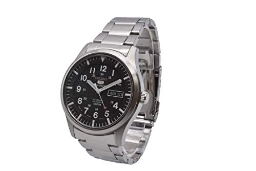 SEIKO Men's SNZG13 SEIKO 5 Automatic Black Dial Stainless-Steel Bracelet Watch