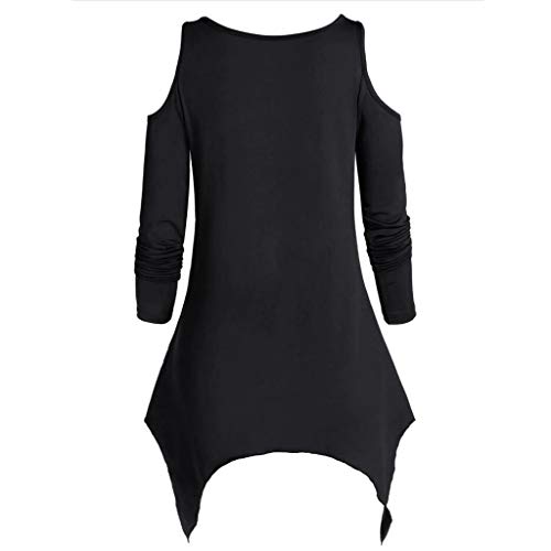 Women's Hoodies Sweatshirt Thenlian Women Casual Off Shoulder Long Sleeve Skull Ghost Pumpkin Print Plus Size Tops(XXL, Black)