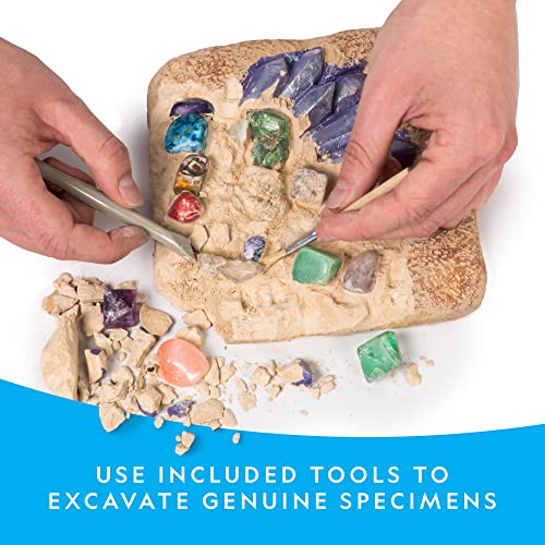 NATIONAL GEOGRAPHIC Mega Gemstone Dig Kit β Dig Up 15 Real Gemstones and Crystals, Science Kit for Kids, Gem Digging Kit, Gift for Girls and Boys, Mining Kit, Rock Collection (Amazon Exclusive)