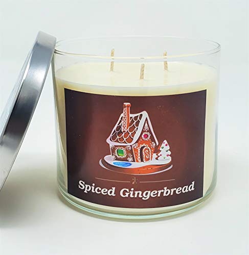 Spiced Gingerbread Candle ~ Gingerbread Scented Soy Candle ~ Available in Glass 3 Wick Jar & Mason Jar ~ All Natural Premium Soy Candle (Large 3 Wick)