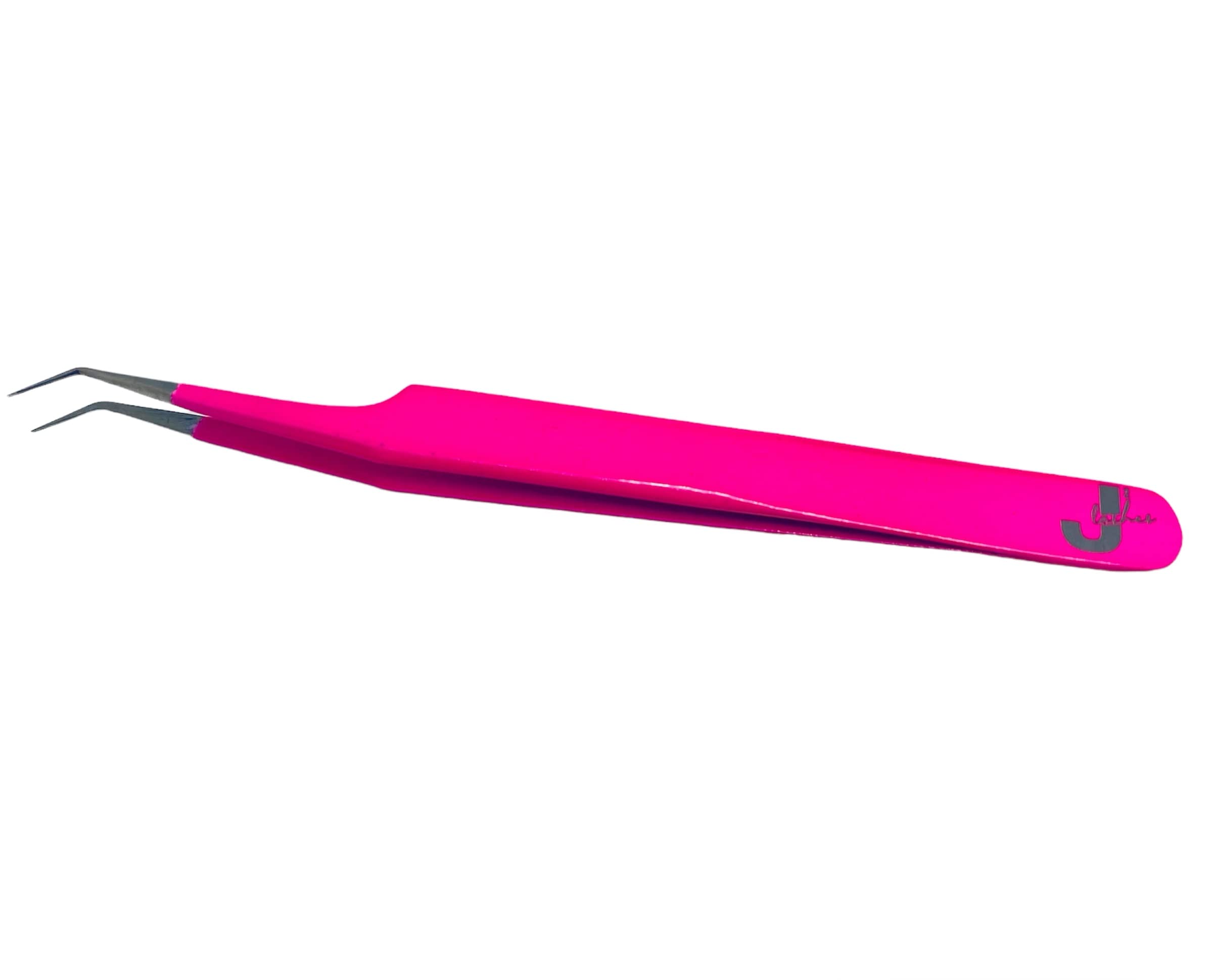 J2 Lashes Hot Pink 45 degree eyelash extension tweezers