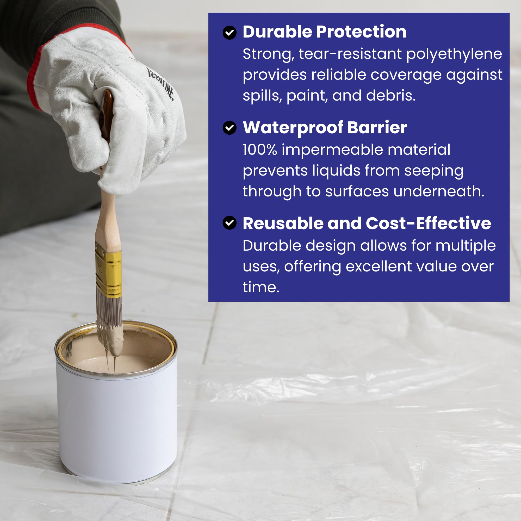VicMore Clear Plastic Drop Cloth - Water & Dustproof, Odorless Plastic Sheet for Painting, Renovations, DIY Projects - Durable Paint Tarp with 1mil Thickness - Floor Covering & Dust Cover - 9 x 12β